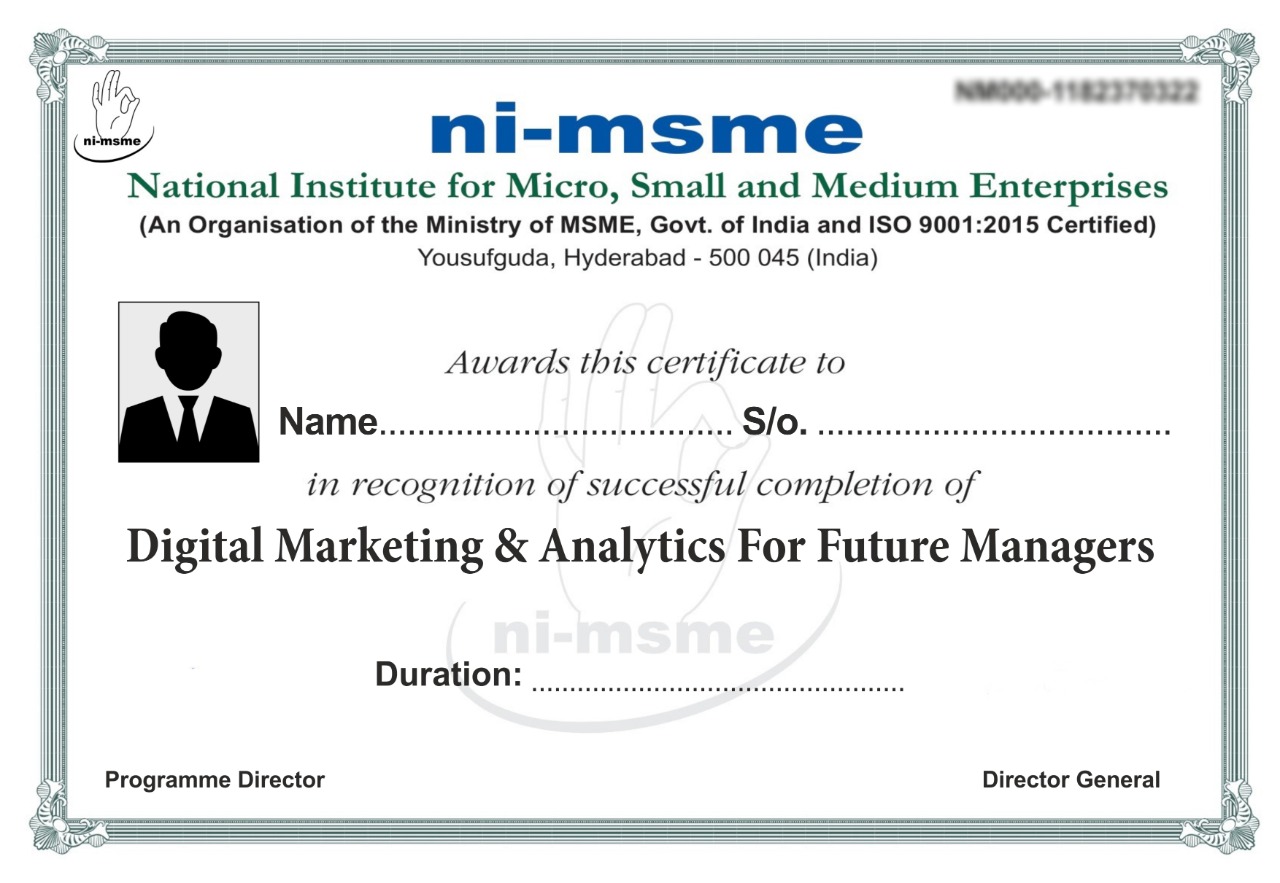 Certificate Program in Digital Marketing & Analitycs for Future ...